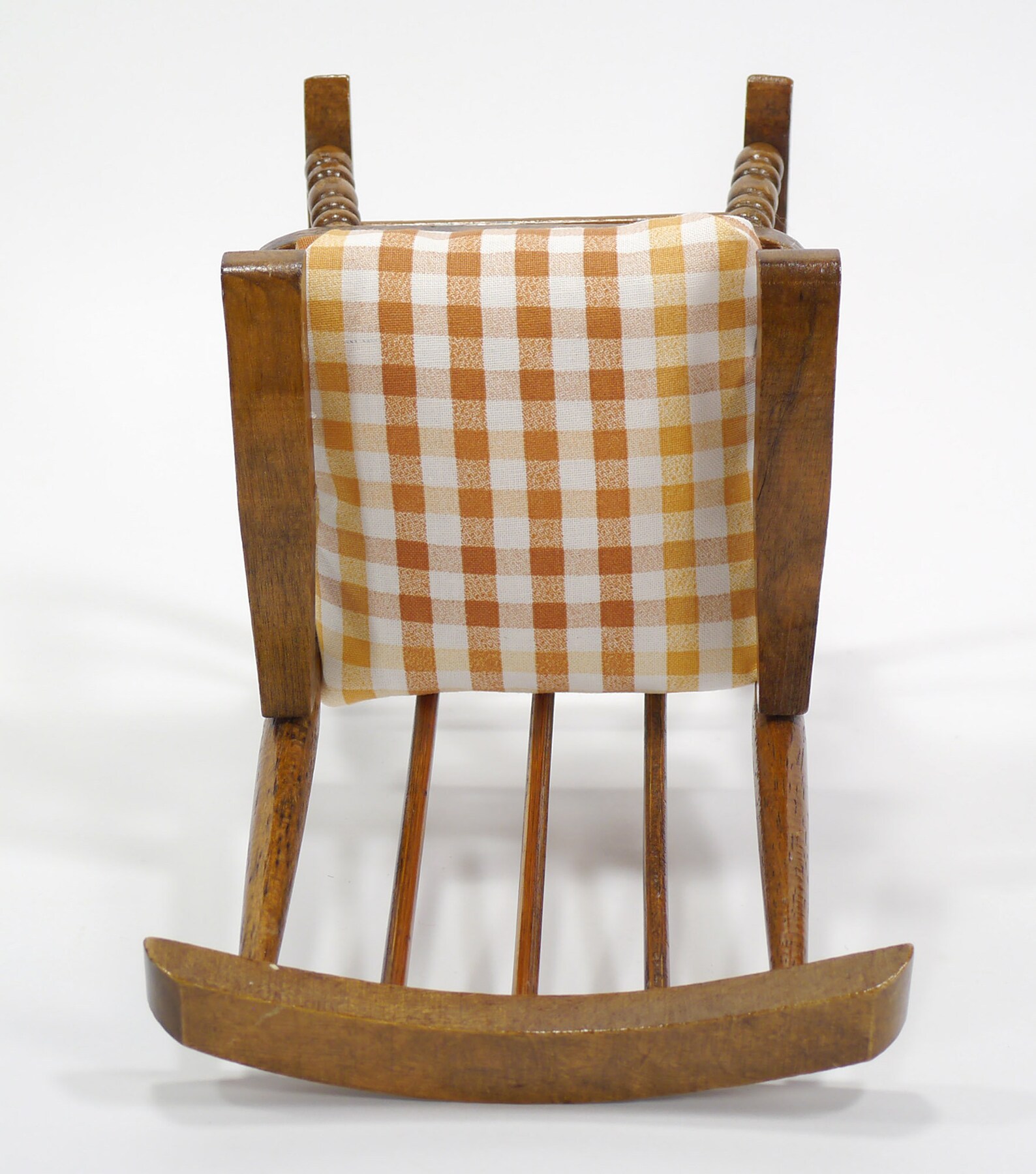 Vintage Small Rocking Chair Pincushion Wood Rocking Chair Gingham Pin ...