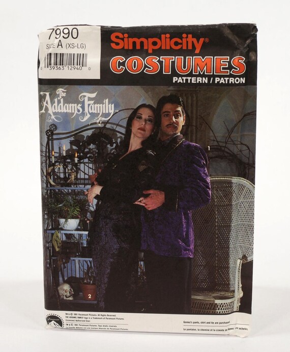 Simplicity Addams Family Costume Sewing Patterns - Lo… - Gem