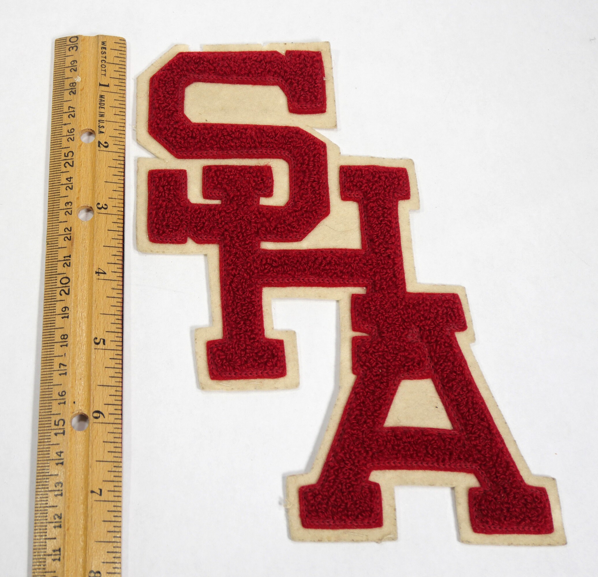 Vintage Varsity Letter SHA - 1940s - Letter Sweater Letter - Felt Patch ...