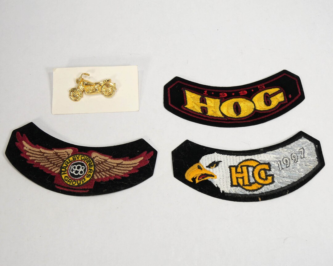 Vintage Lot of 3 Harley Davidson Hog Owners Group Patches & Motorcycle ...