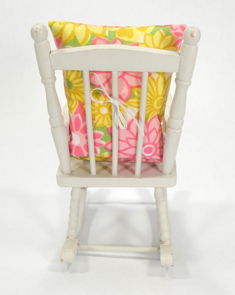 Vintage Small Rocking Chair Pincushion - Wood Rocking Chair - White Pin ...