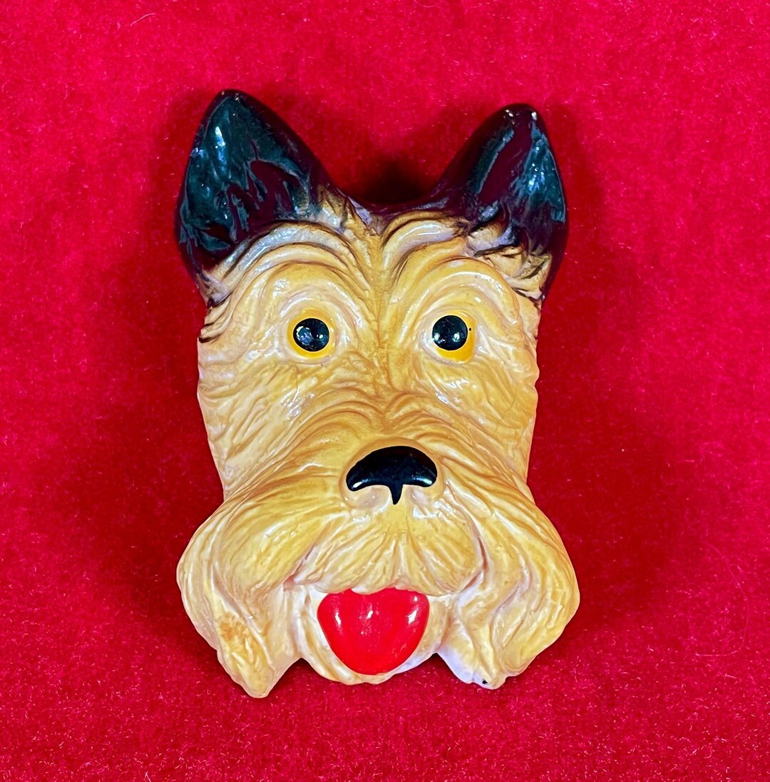 Vintage Chalkware Terrier Dog Wall Plaque- Mid Century Kitsch - Etsy