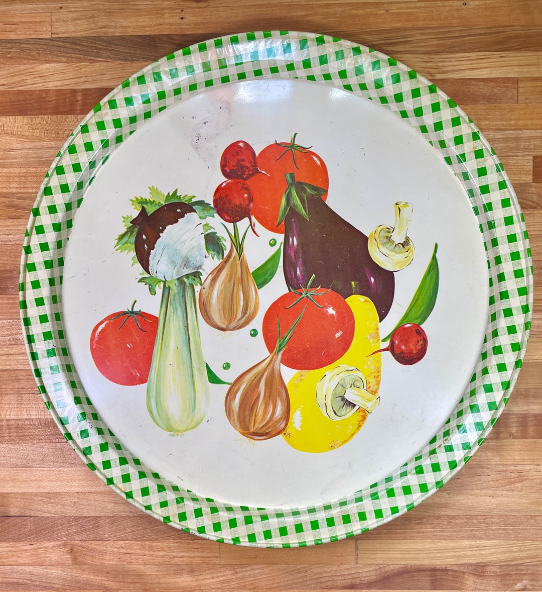 Vintage Large Tin Vegetable Tray - Etsy