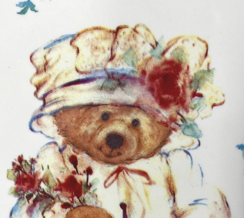 Vintage Mary Hamilton 1997 Gingham Girl Bear With Flowers Plate - Etsy