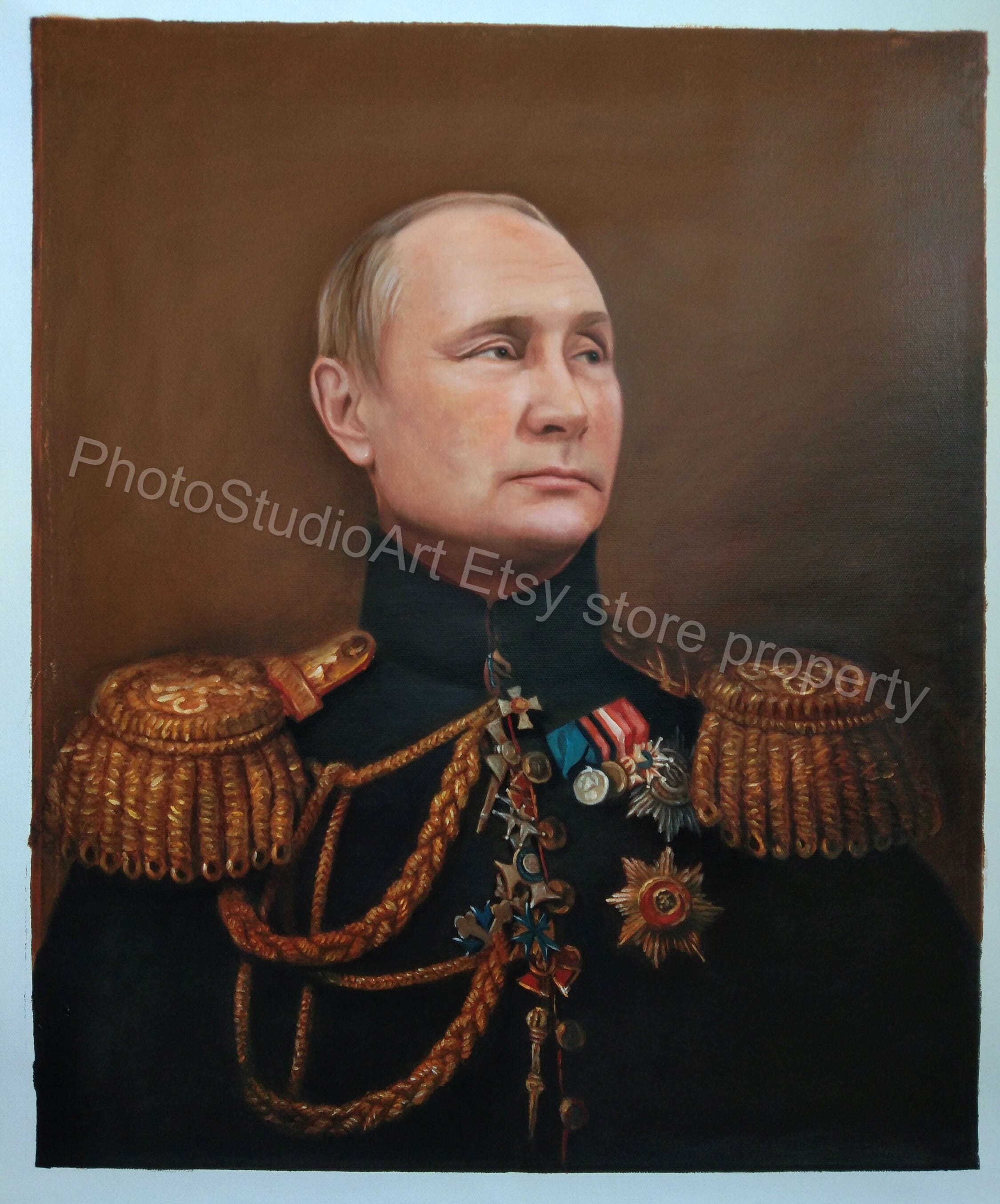 Original General Putin Portrait Art 100% handgemaltes - Etsy.de
