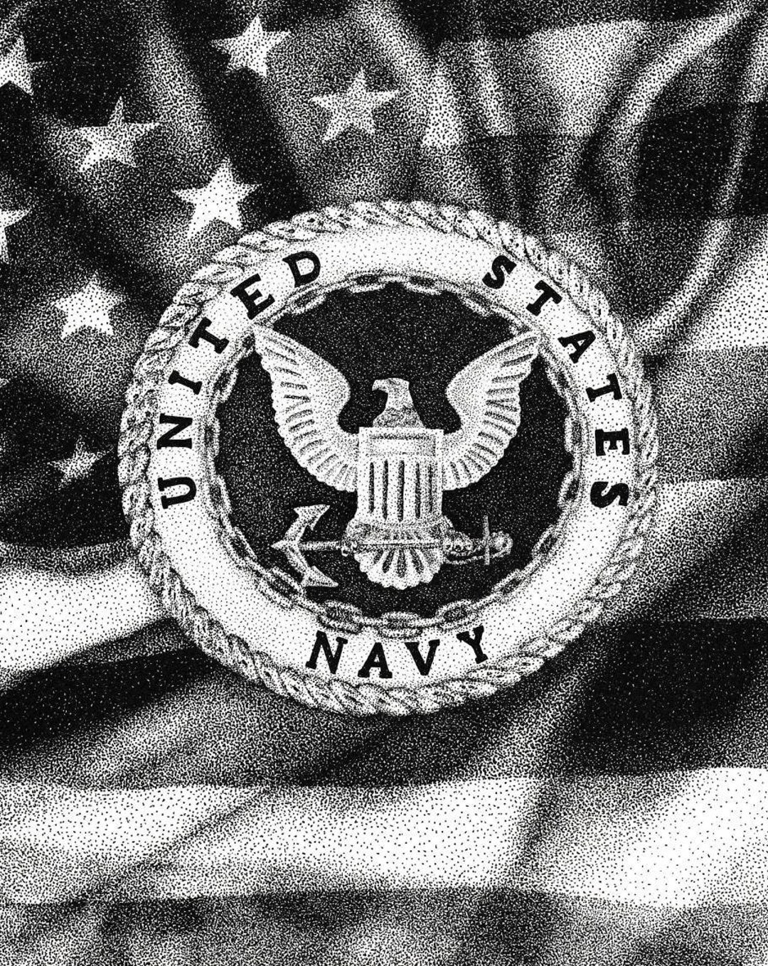 US Navy With American Flag Print 8x10 - Etsy