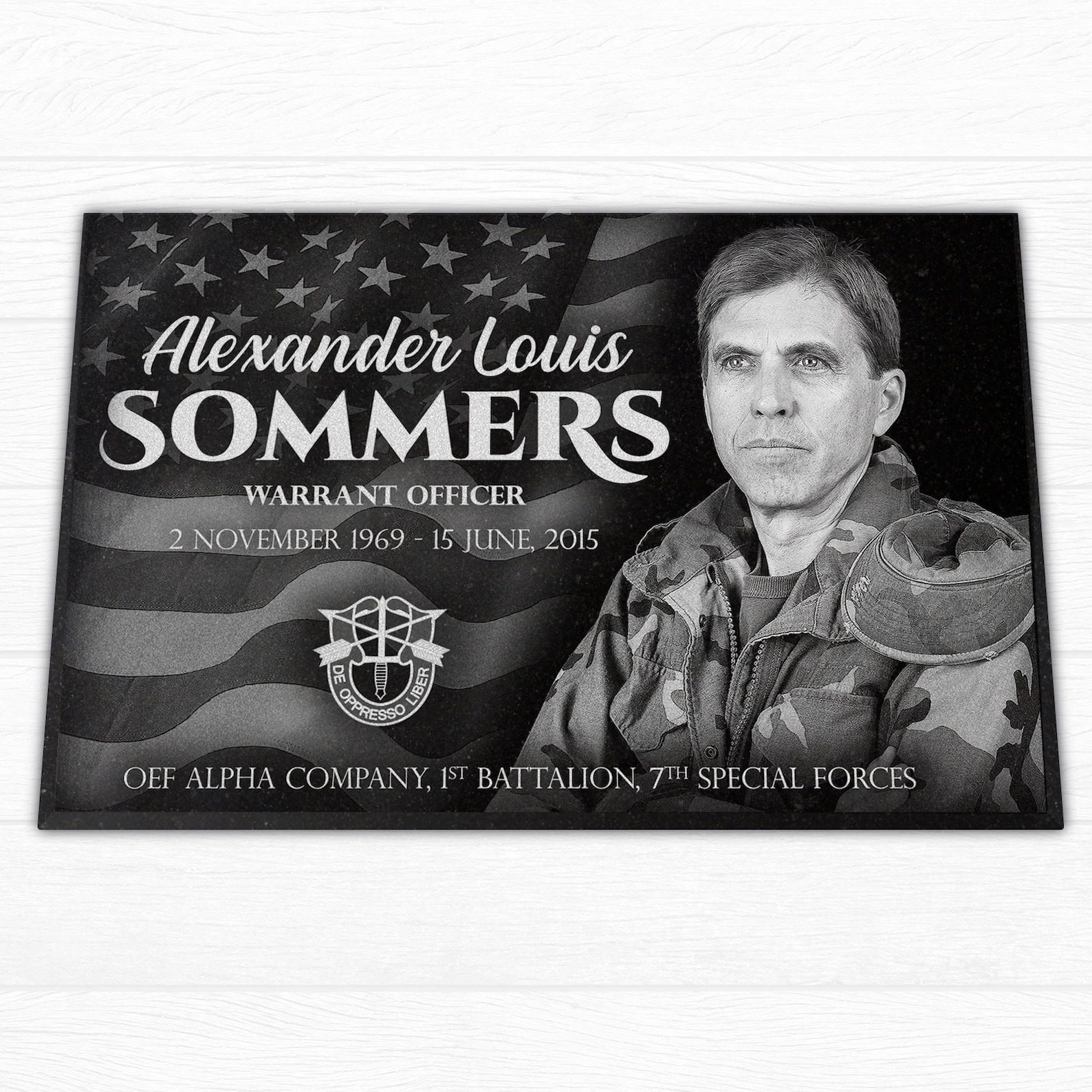 Veteran Memorial Military Headstone, Engraved on Granite - Etsy