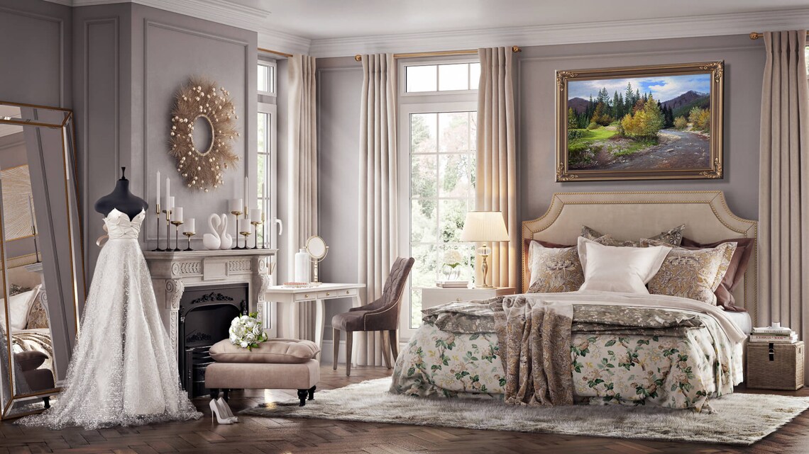 LARGE LANDSCAPE PAINTING Large Wall Art Realist Fain Art Autumn ...