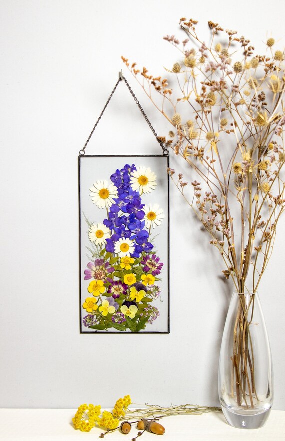 Pressed Flower Frame Framed Pressed Flowers Large Dried - Etsy