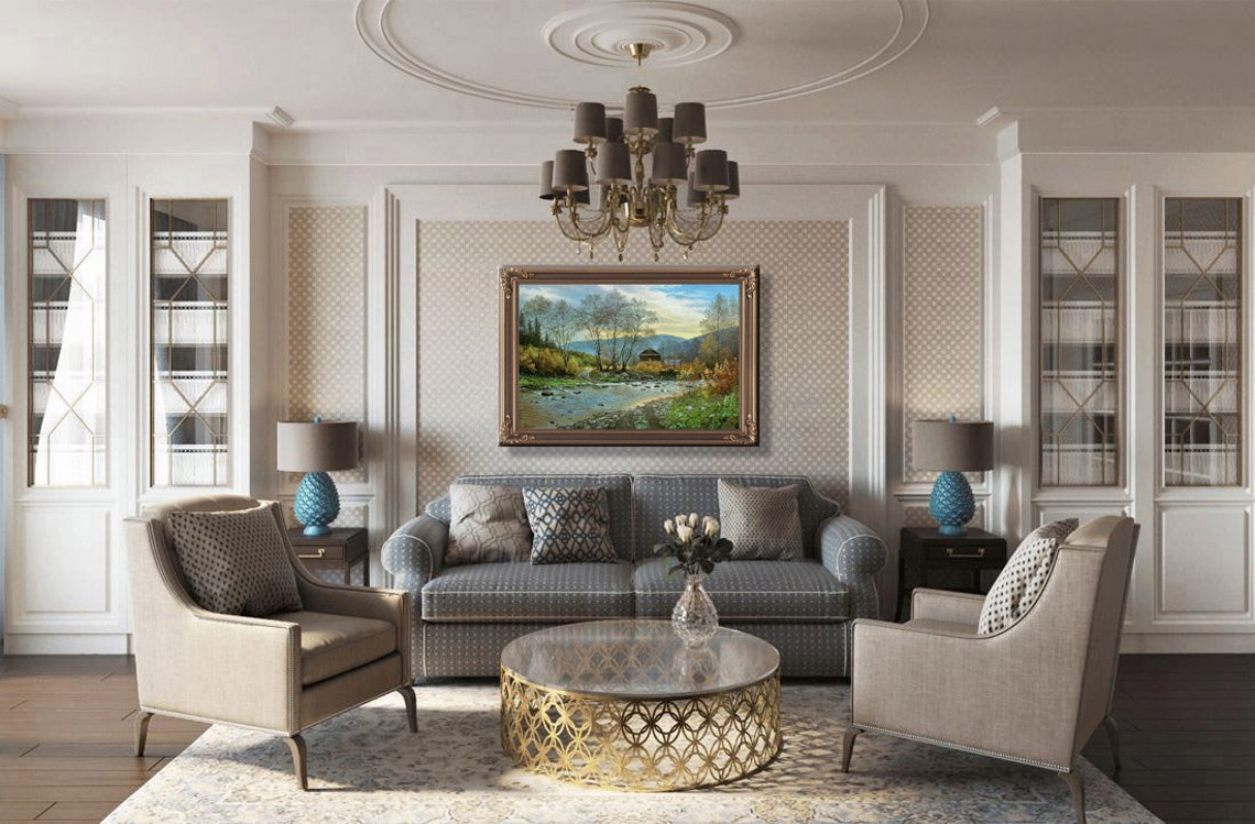 REALISM OIL PAINTING Original Landscape Painting Large Wall Decor Oil ...