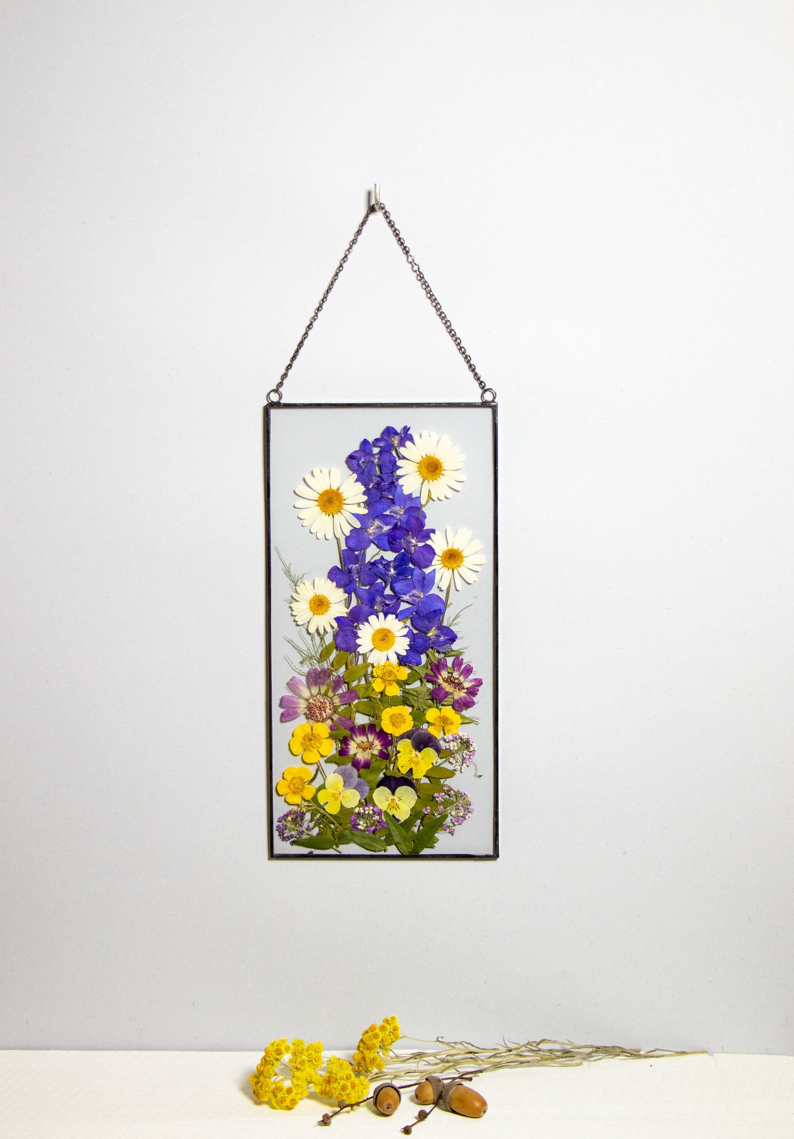 Pressed Flower Frame Framed Pressed Flowers Large Dried - Etsy