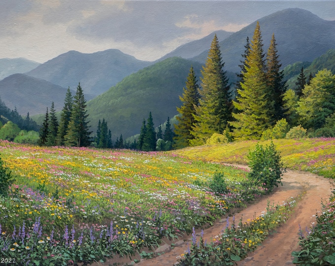 Spring Landscape Original Oil Painting Realism Painting Canvas - Etsy