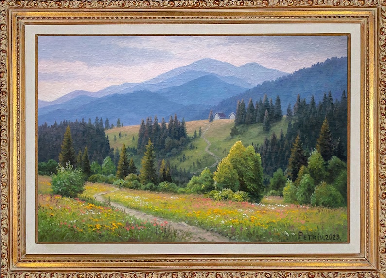 Spring Landscape Original Oil Painting Realism Painting Canvas - Etsy