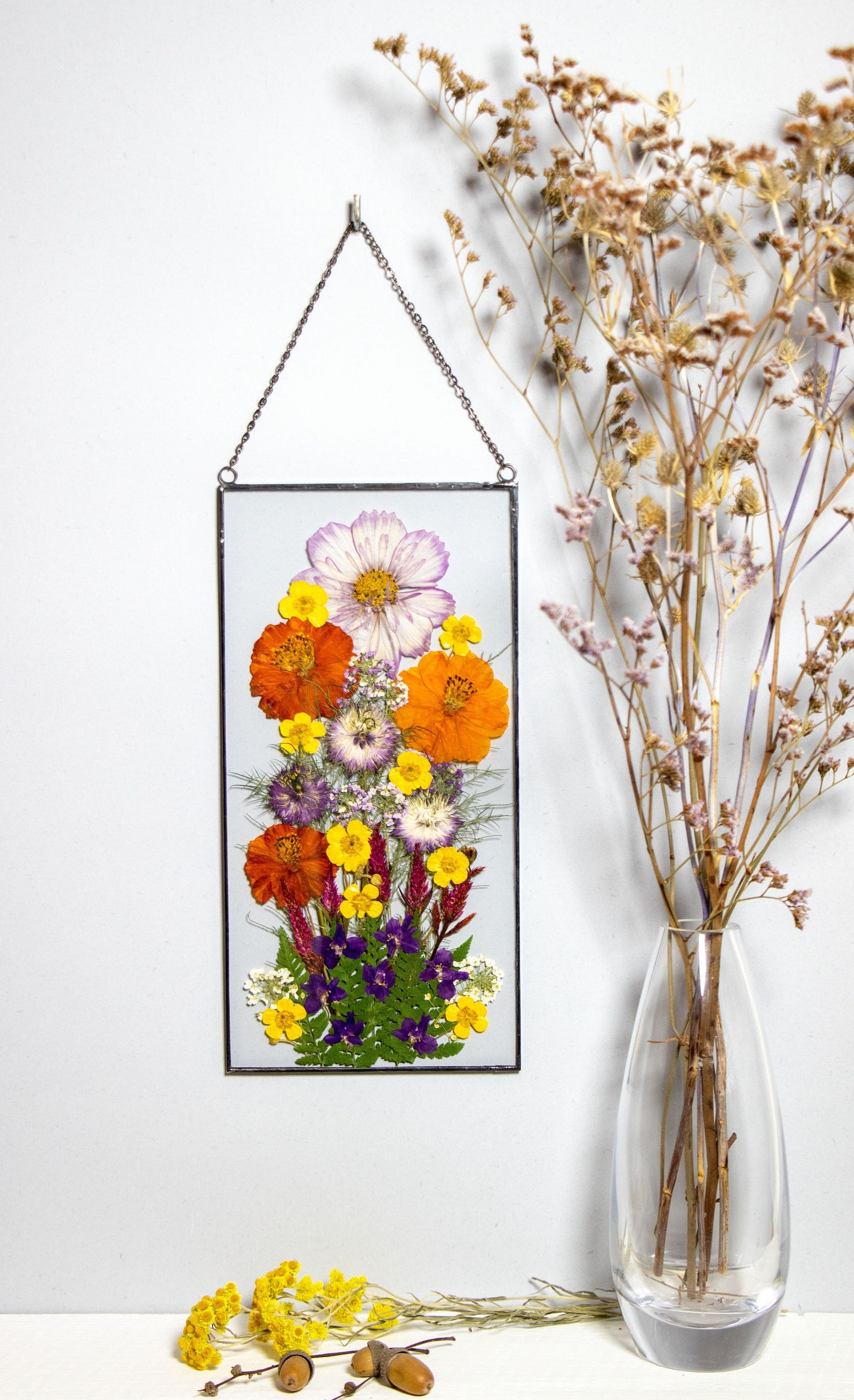 Pressed Flower Frame Framed Pressed Flowers Decor. Handmade - Etsy