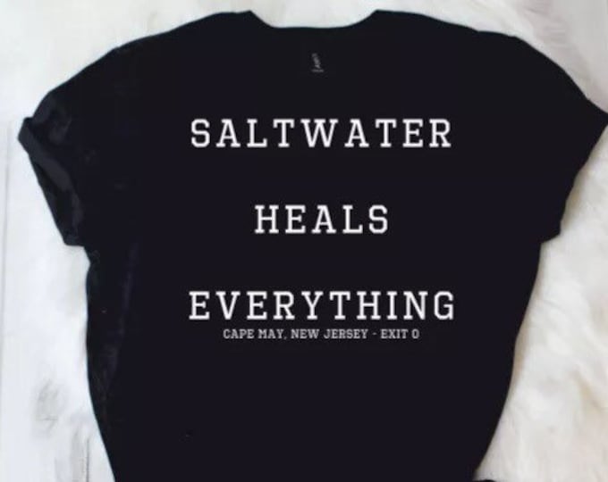 The Cure for Anything is Salt Water Mixed Media Art Ocean Beach Word ...