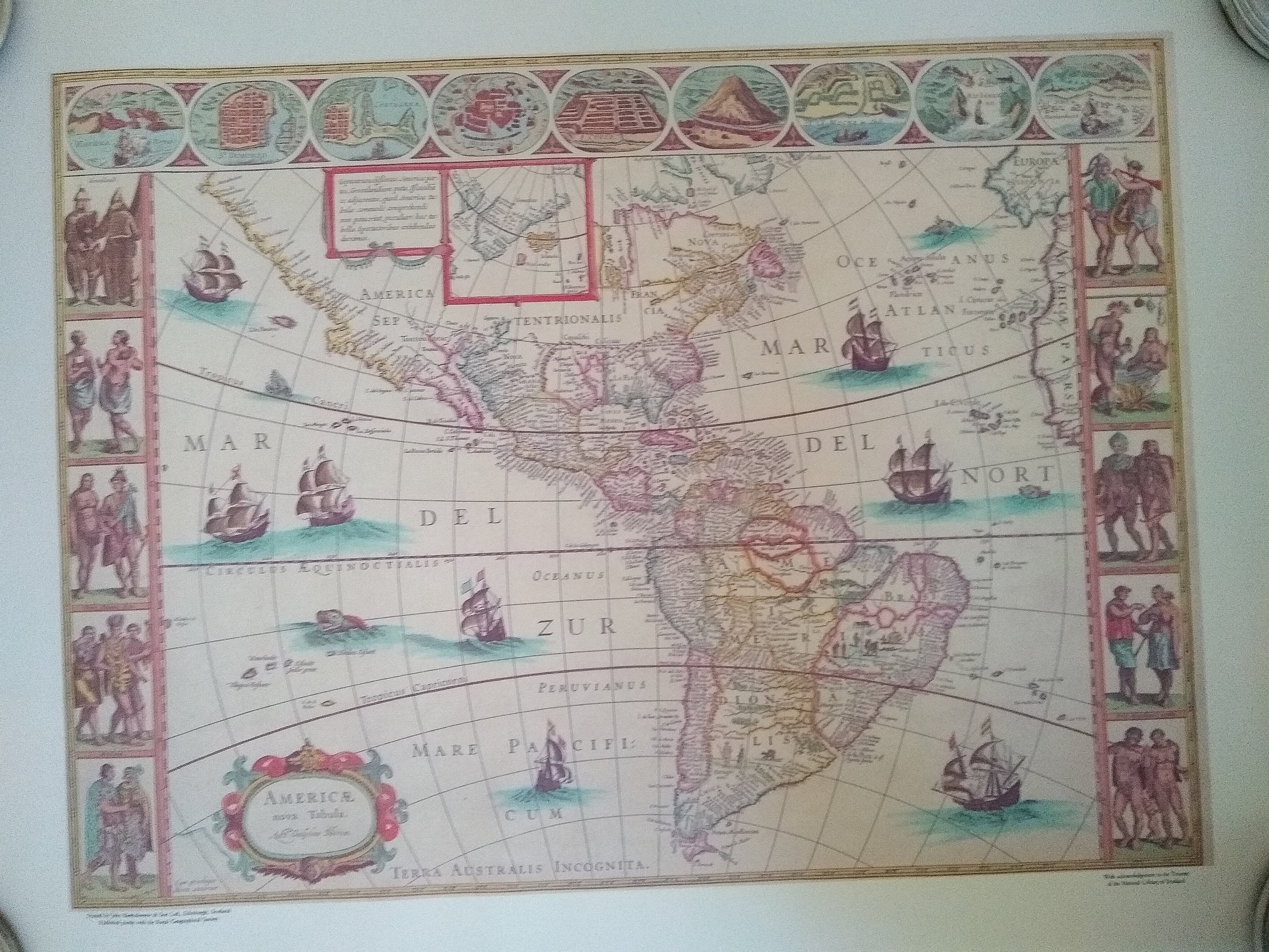 Americae nova Tabula Map of North and South America Willem | Etsy