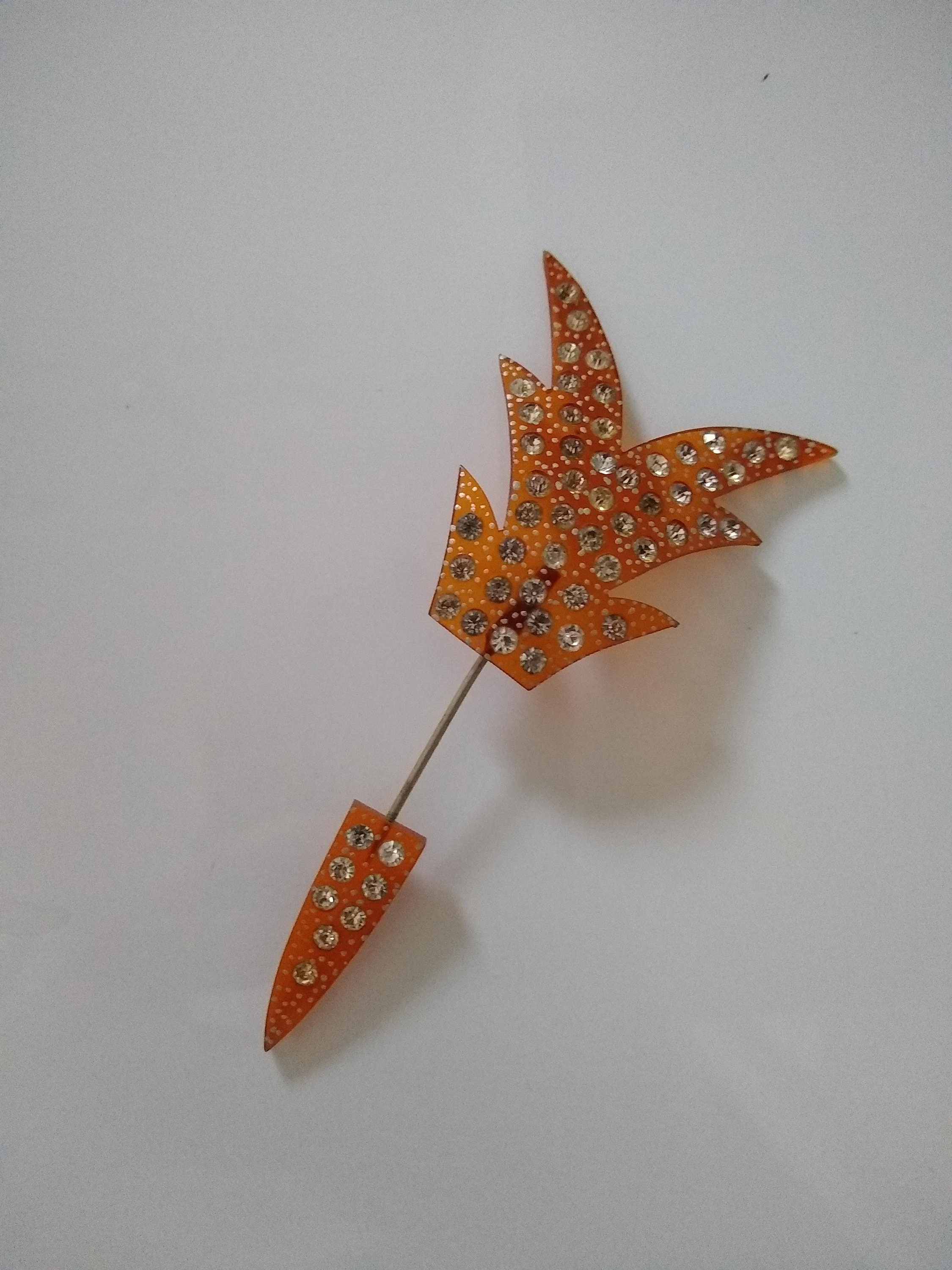 Vintage Art Deco Double Ended Stick Pin, Large Retro Tortoise Colored ...