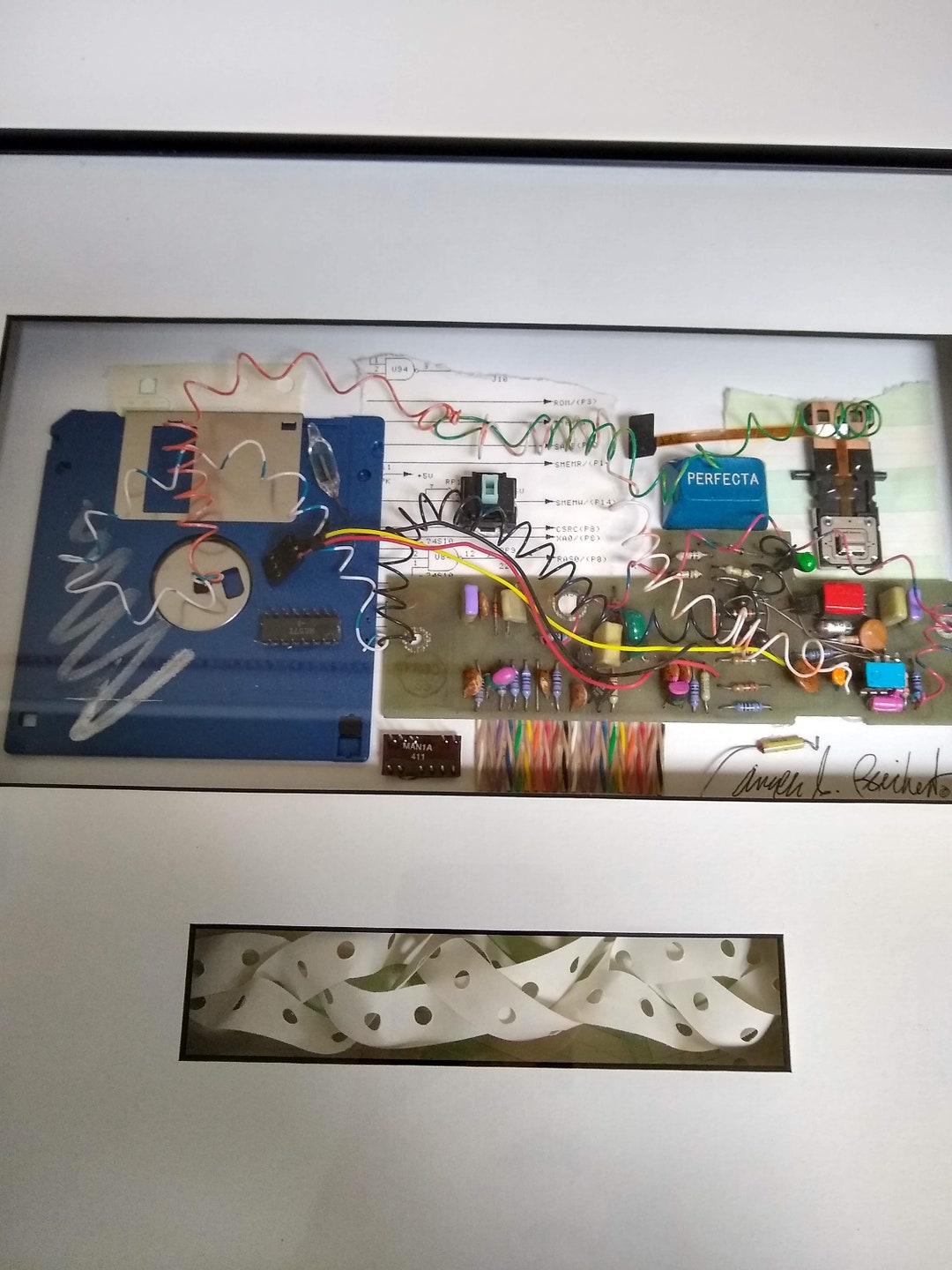 Signed Mixed Media 3D Vintage Computer Parts Sculptural Wall Art ...