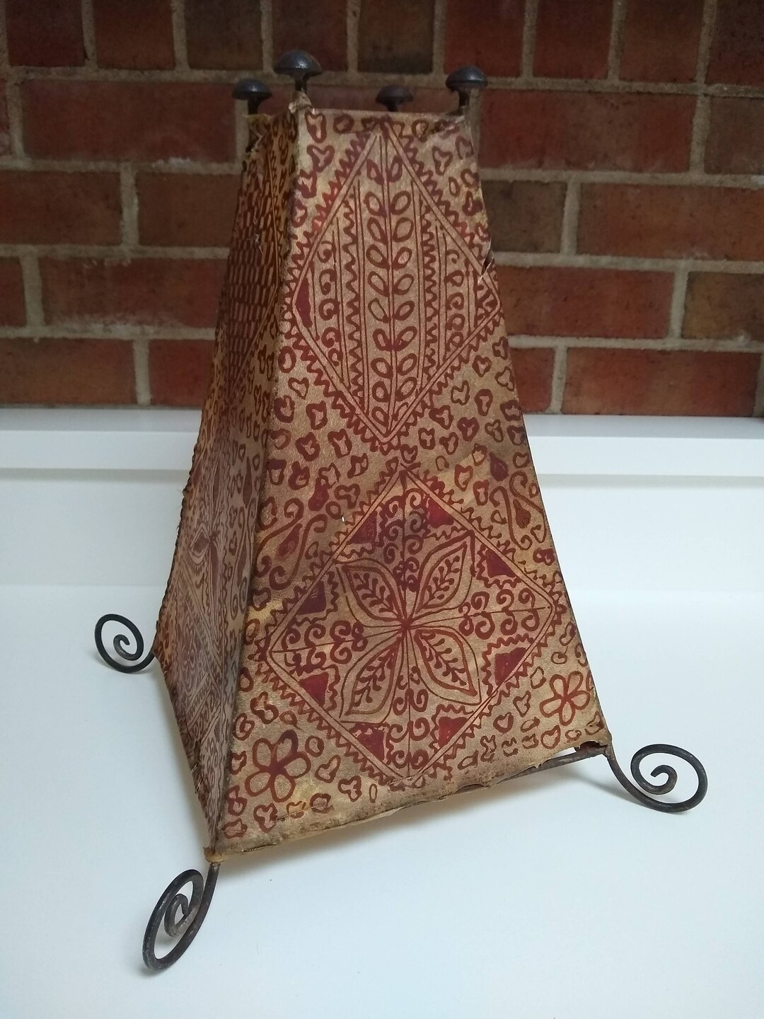 Vintage Moroccan Henna / Goat Skin Lamp Lantern - Sold AS IS - Torn ...