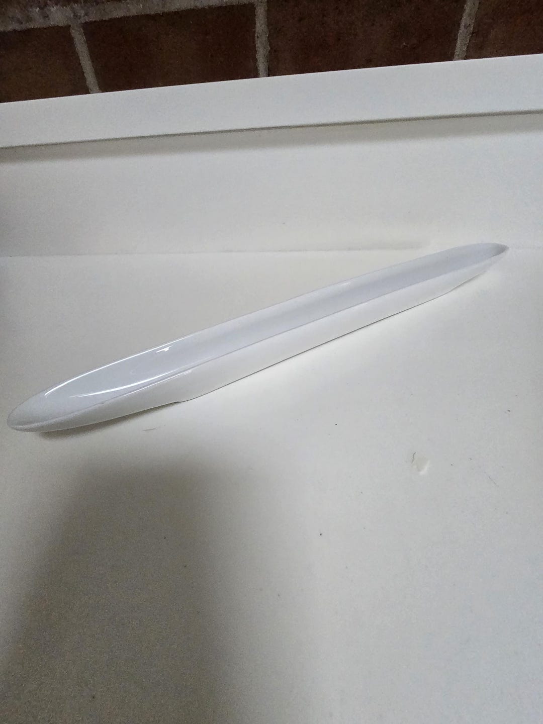 Vintage Long Narrow White Ceramic Olive Boat, Tray, 16" Long Cherry ...