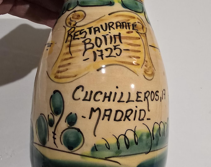Vintage Casa Botin Pitcher, Madrid Pottery Pitcher, Hand Painted ...