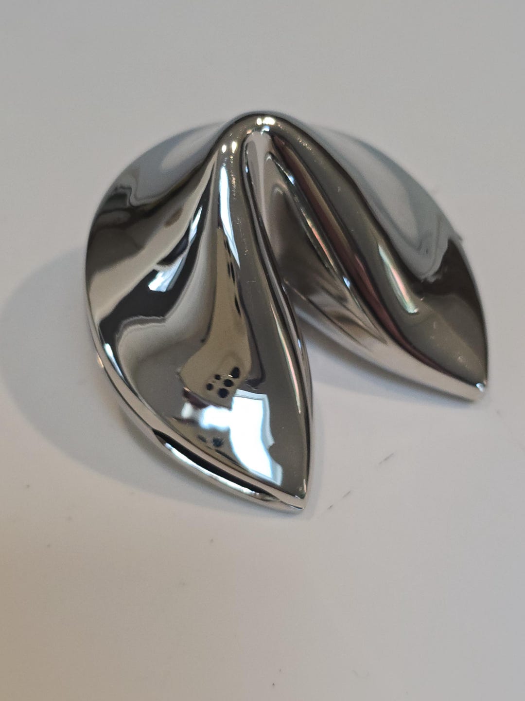 Silver Metal Chinese Fortune Cookie Hinged Box, Trinket Box, Lucky Box ...