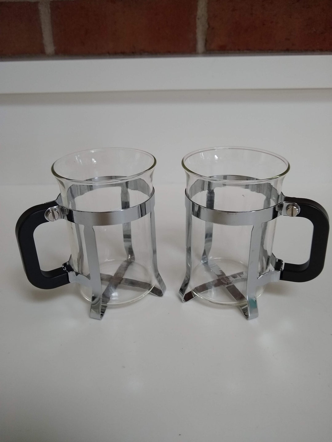 Vintage Set Of Two Bodum Chambord Glass Coffee Cups Tea Cups Etsy