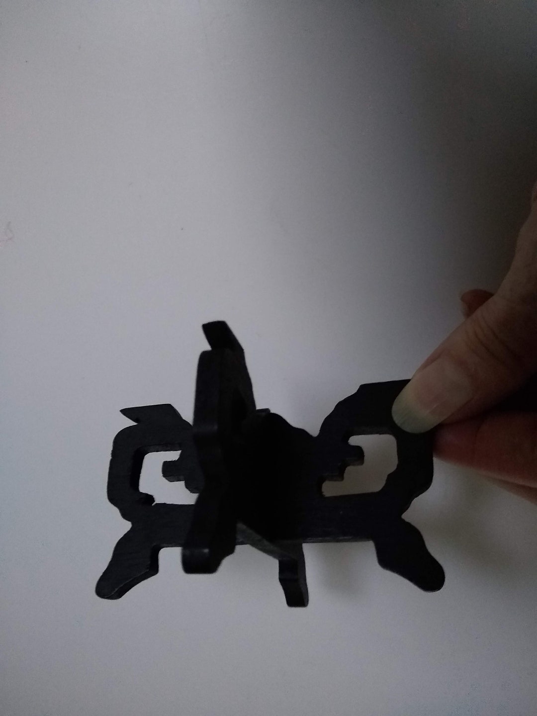 Vintage Small Interlocking Scroll Cut Dark Wood Pedestal - Etsy