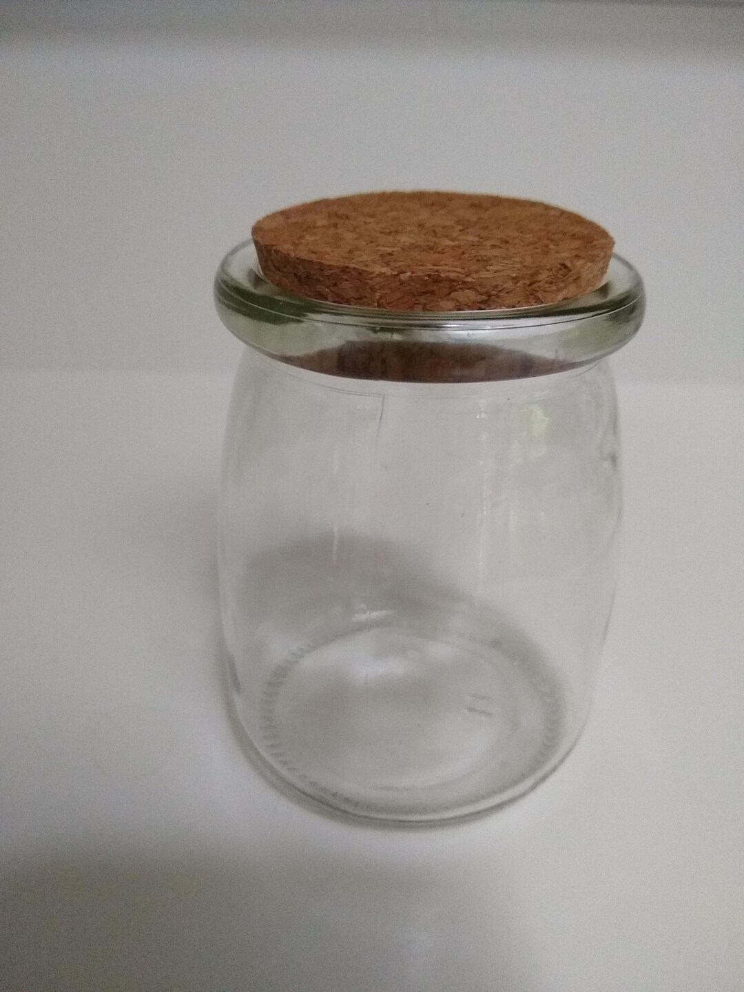 Vintage 3 1/2 Inch Tall Clear Glass Apothecary Jar With Cork Lid ...