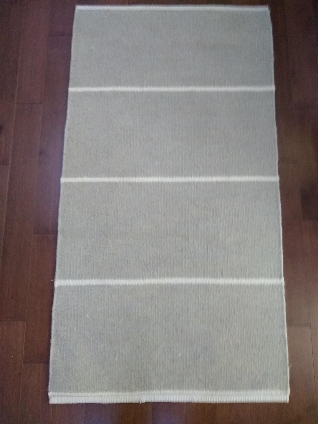 Vintage Never Used Heavy Wool Rug - Hand Woven Taupe (dusky Brownish ...