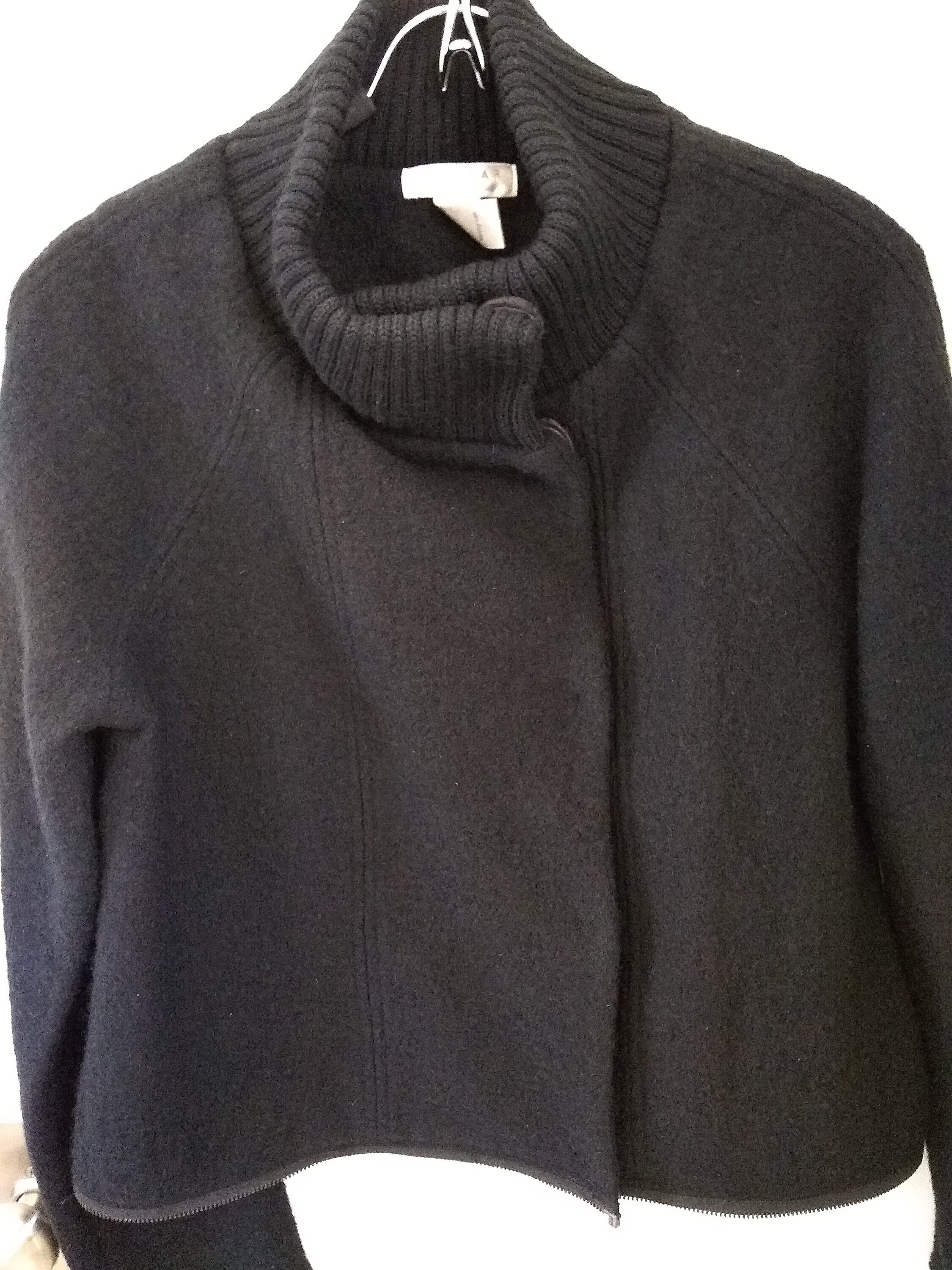 Vintage Black Kenar Wool Sweater Coat or Jacket With Zip-off | Etsy