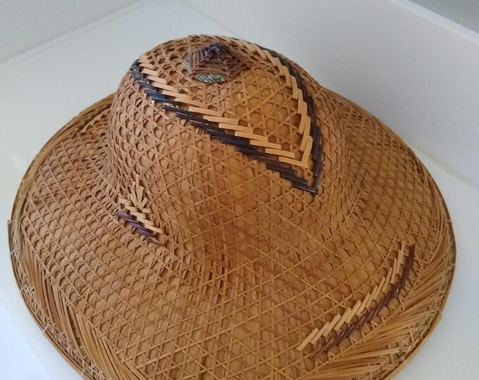 Vintage Woven Hat, Philippines, Salakot Hat, Filipino, Asian Reed Nipa ...