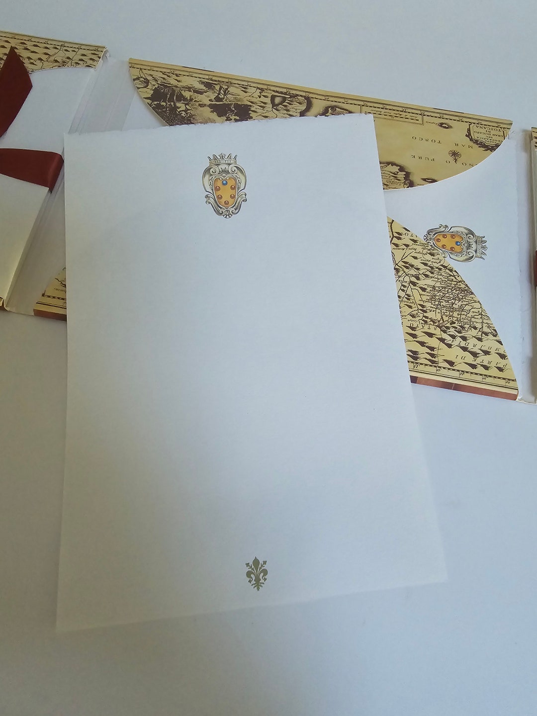 Vintage Tuscany Travels Florentine Stationery and Envelopes, Deckle ...