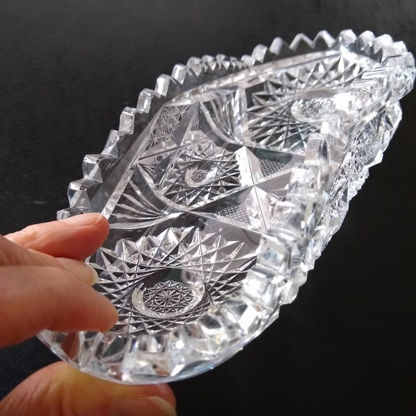 Antique Cut Glass Celery Dish - Etsy