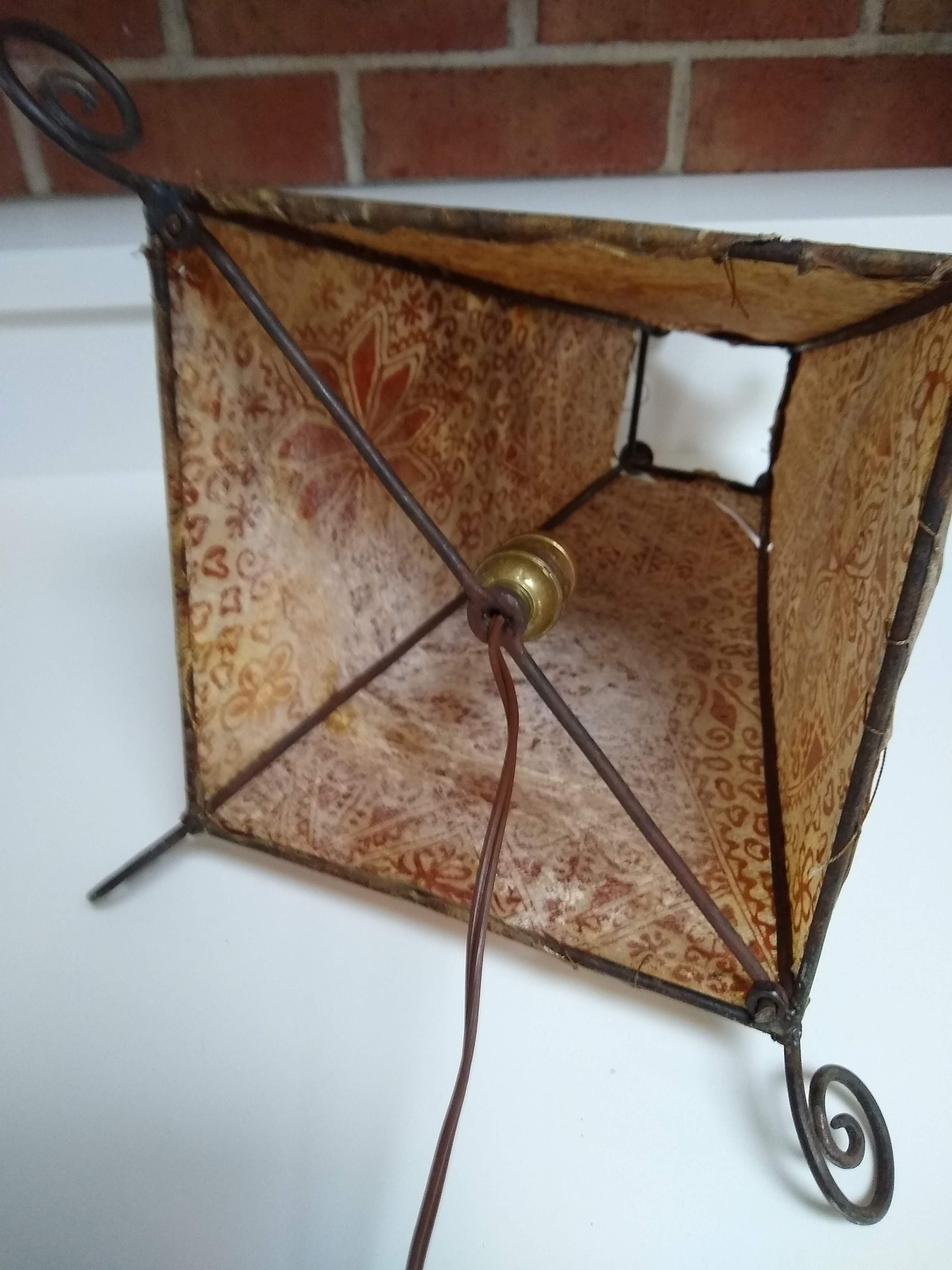 Vintage Moroccan Henna / Goat Skin Lamp Lantern Iron Lamp | Etsy
