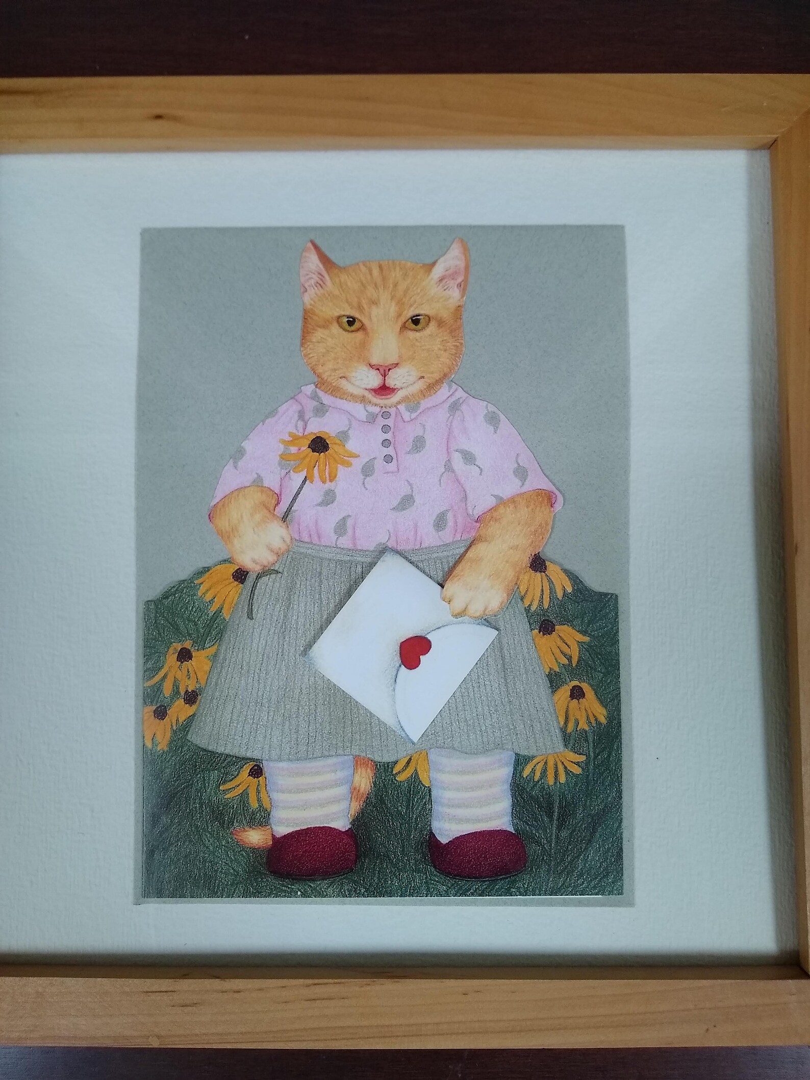 SOLD INDIVIDUALLY - Vintage Paris Bottman Framed Art, Dog or Cat With ...