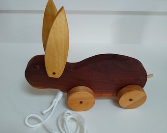 Vintage Easter Rabbit Wood Pull Toy, by Paul Stiffler for Heritage Toys ...