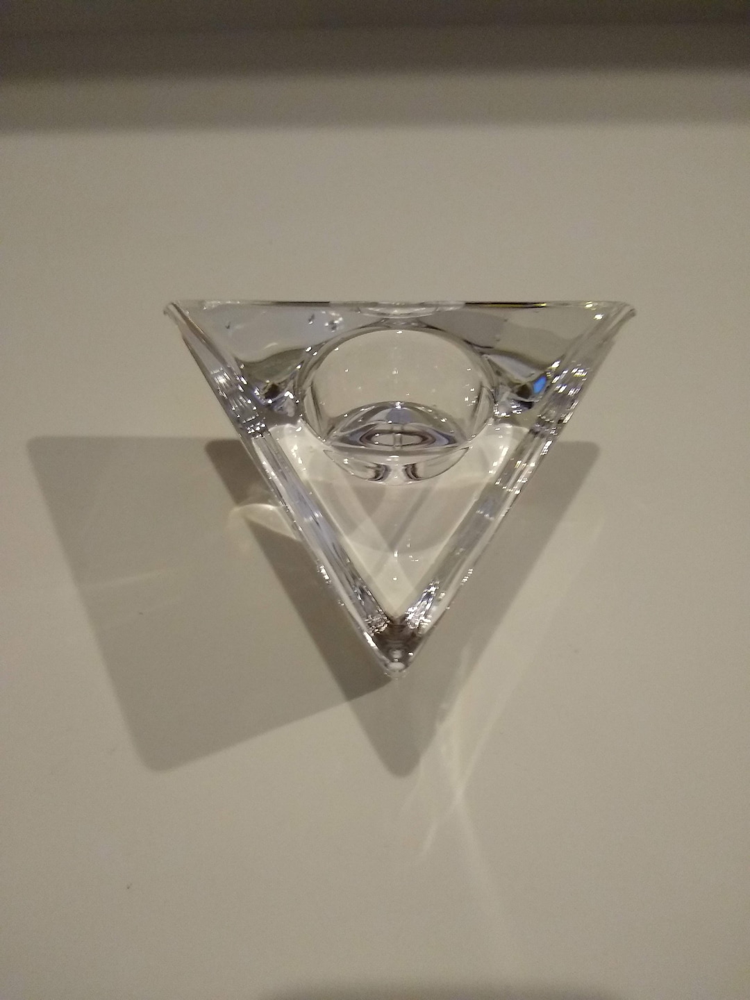 Vintage Orrefors Triangle, Triangular Crystal Votive Candleholder, MCM ...