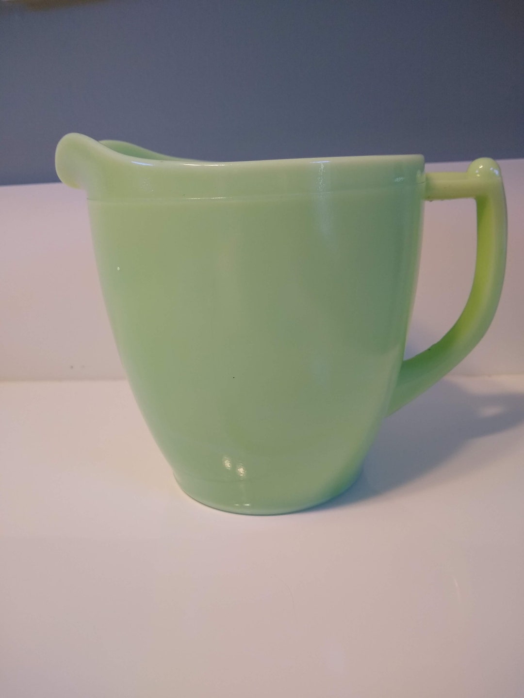 Vintage 5 7/8" Tall Jeannette Glass Pitcher, Sunflower Base, Jadeite ...
