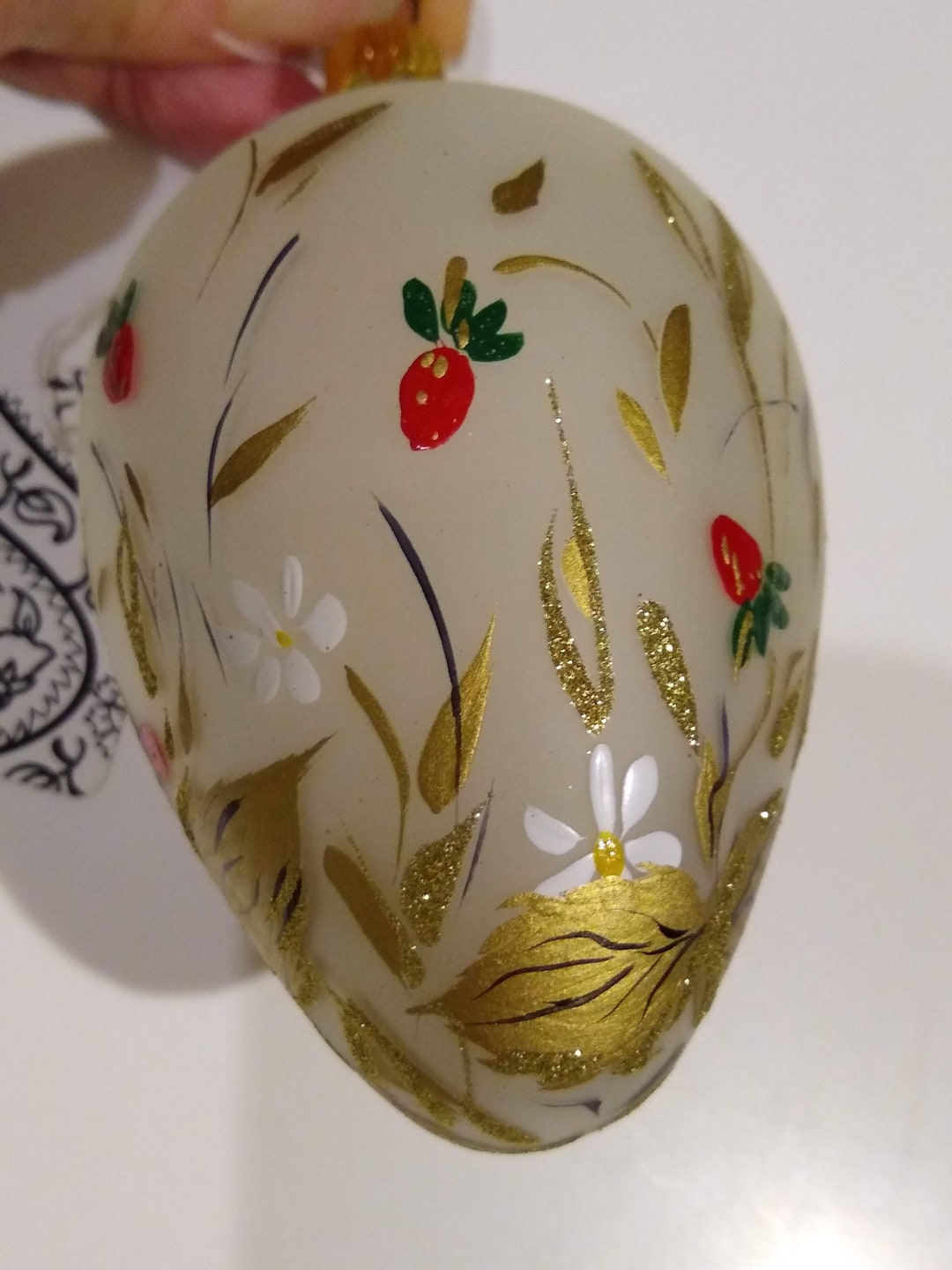 Vintage Hand Painted Polish Glass Christmas Ornament, Artist Designer ...