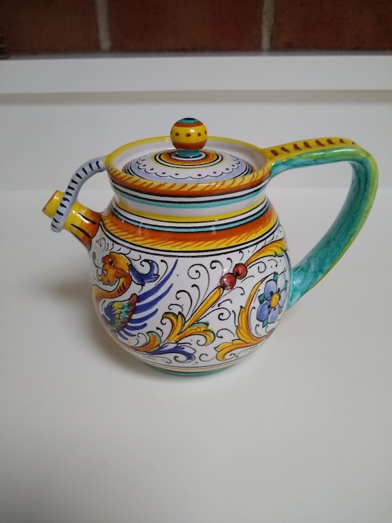 Deruta RAFFAELLESCO Teapot Italian Majolica Tea Pot | Etsy