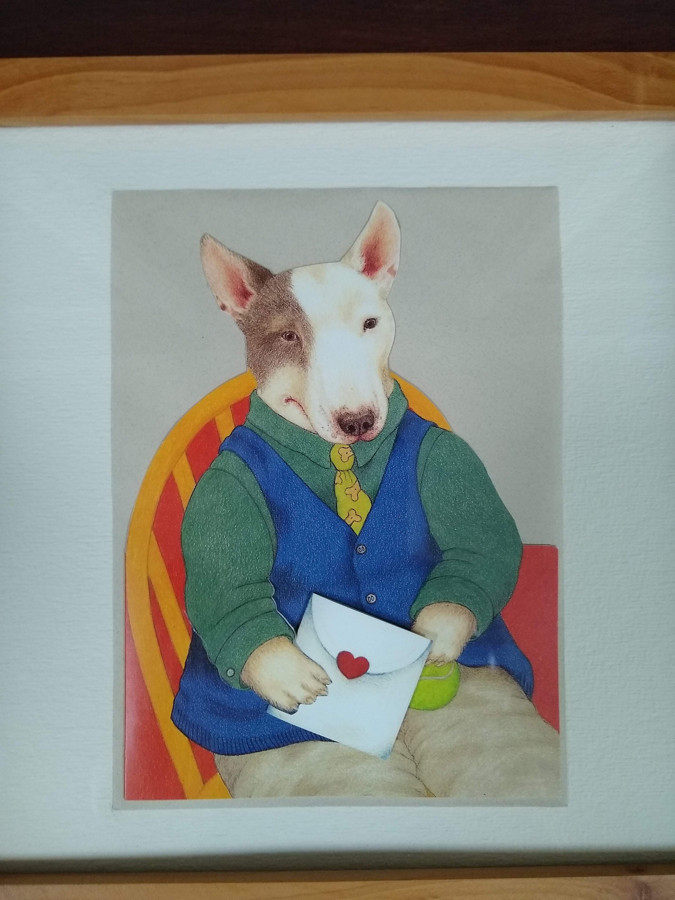 SOLD INDIVIDUALLY - Vintage Paris Bottman Framed Art, Dog or Cat With ...