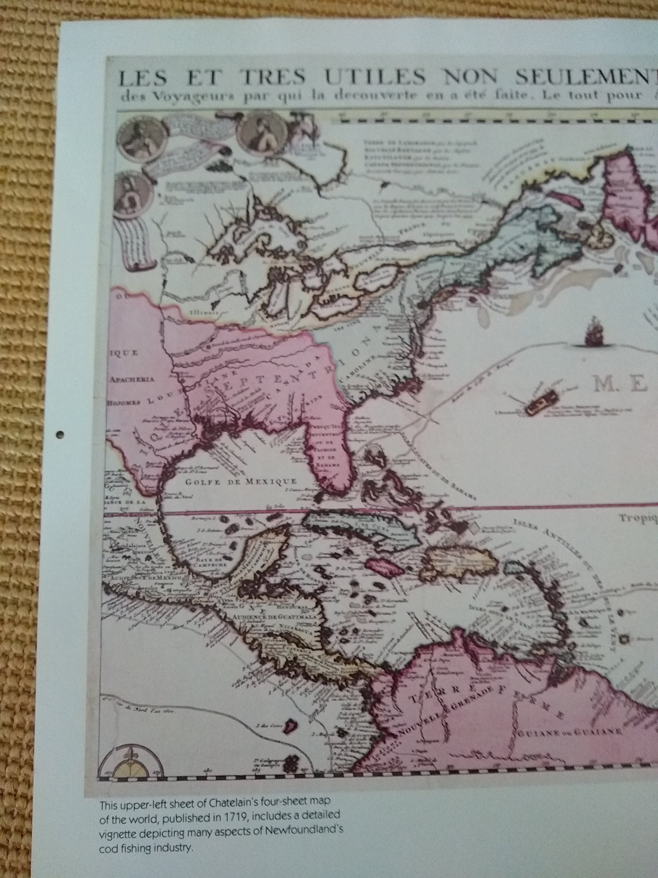 Reproduction of French Old World Map the Upper Left Sheet of | Etsy