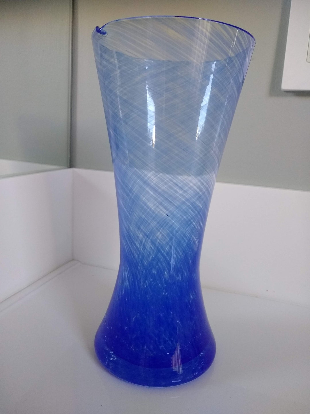 Vintage Dansk Blueberry Twist Cocktail Pitcher, Blown Glass Blue Swirl ...