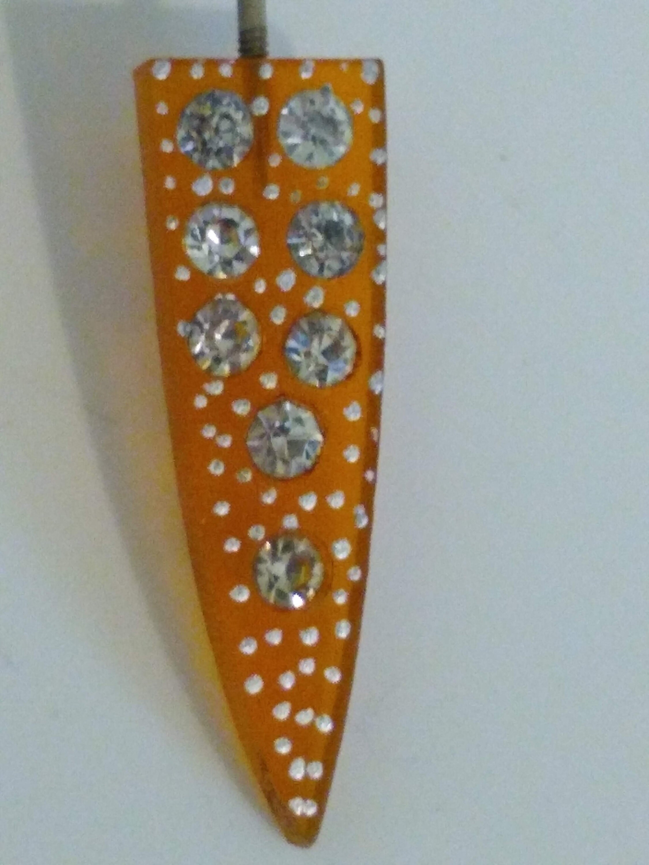 Vintage Art Deco Double Ended Stick Pin, Large Retro Tortoise Colored ...