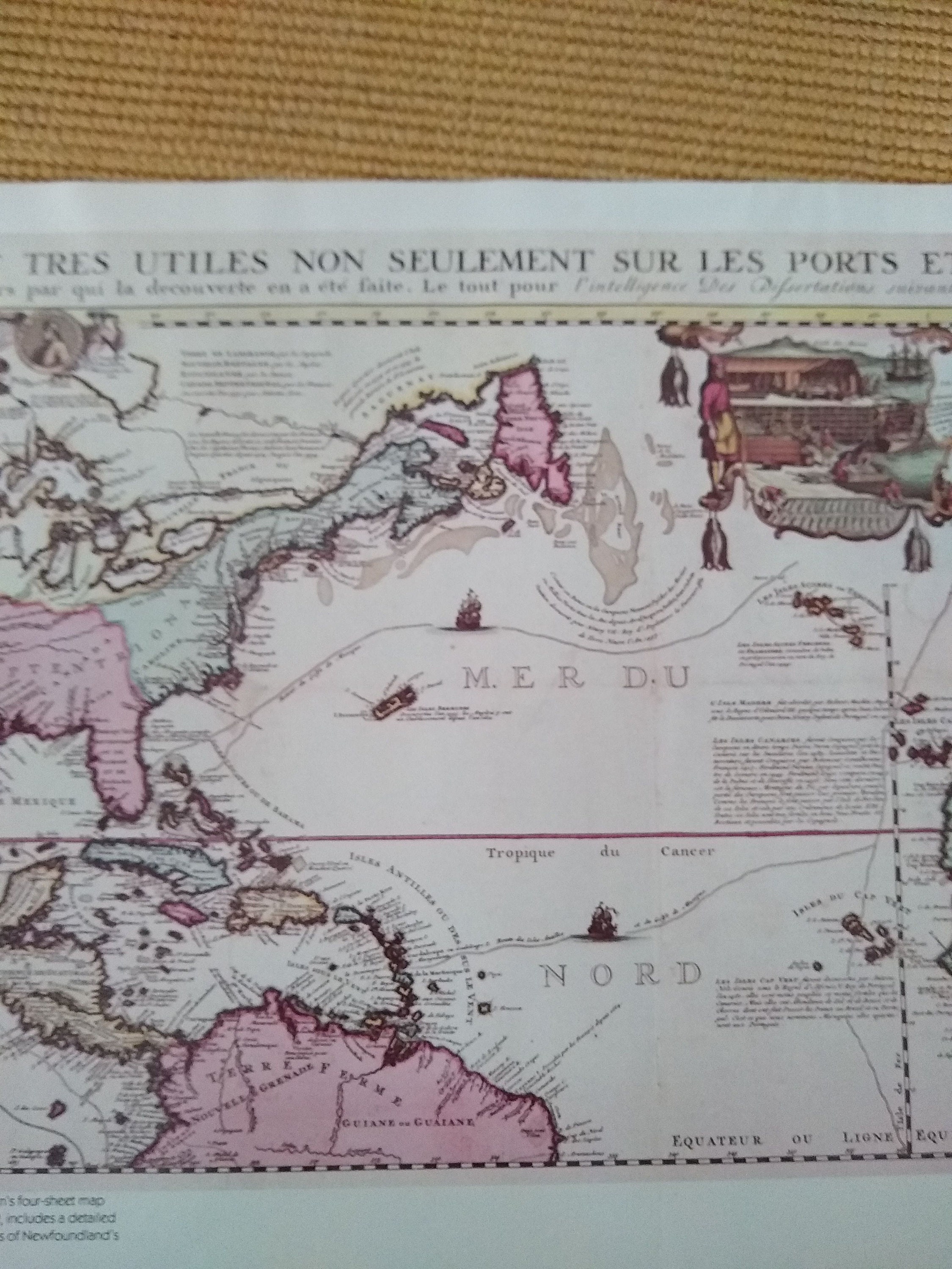 Reproduction of French Old World Map the Upper Left Sheet of | Etsy