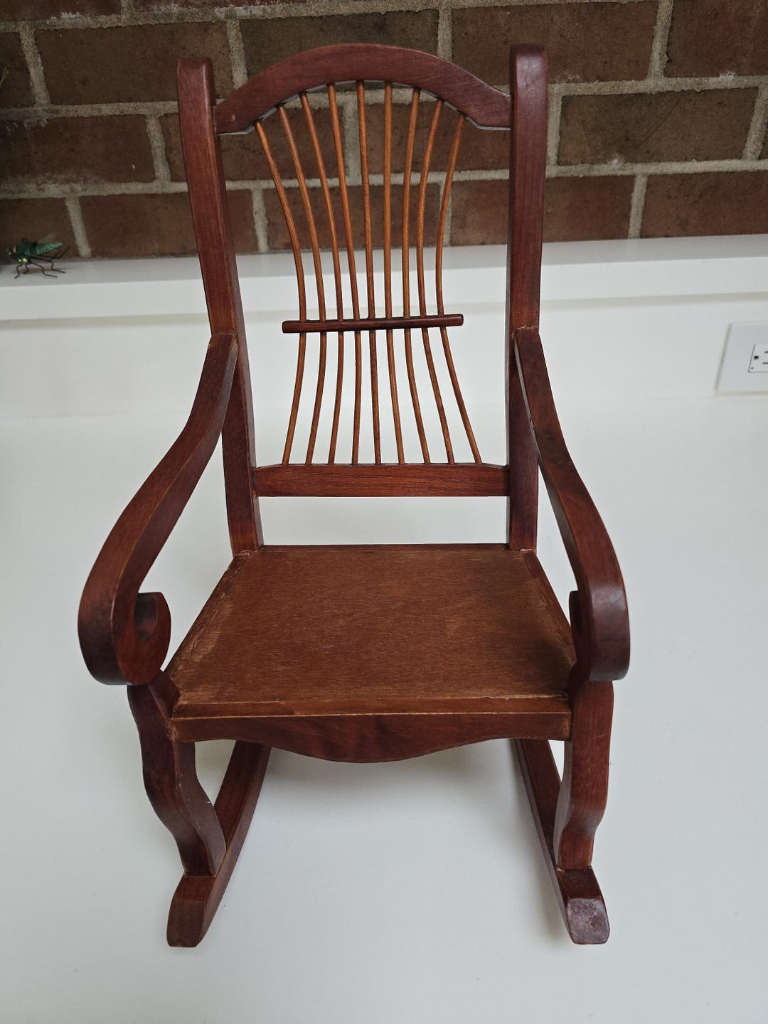Vintage Spindle Back Rocking Doll Chair Doll, Teddy Bear Display Chair ...