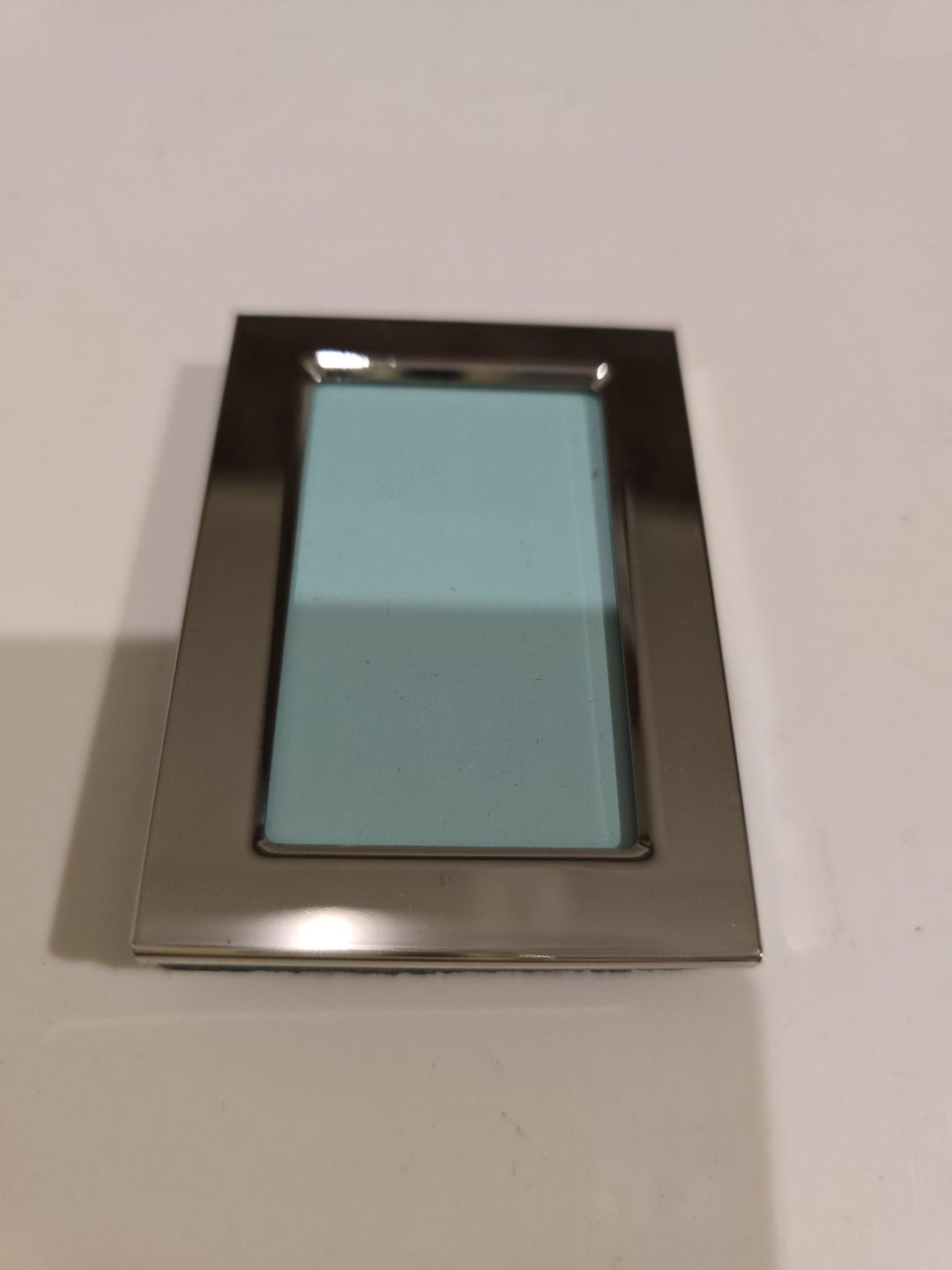 Silver Toned Metal Mini Photo Frame, 1 1/4" X 2" Window, Black Flocked ...