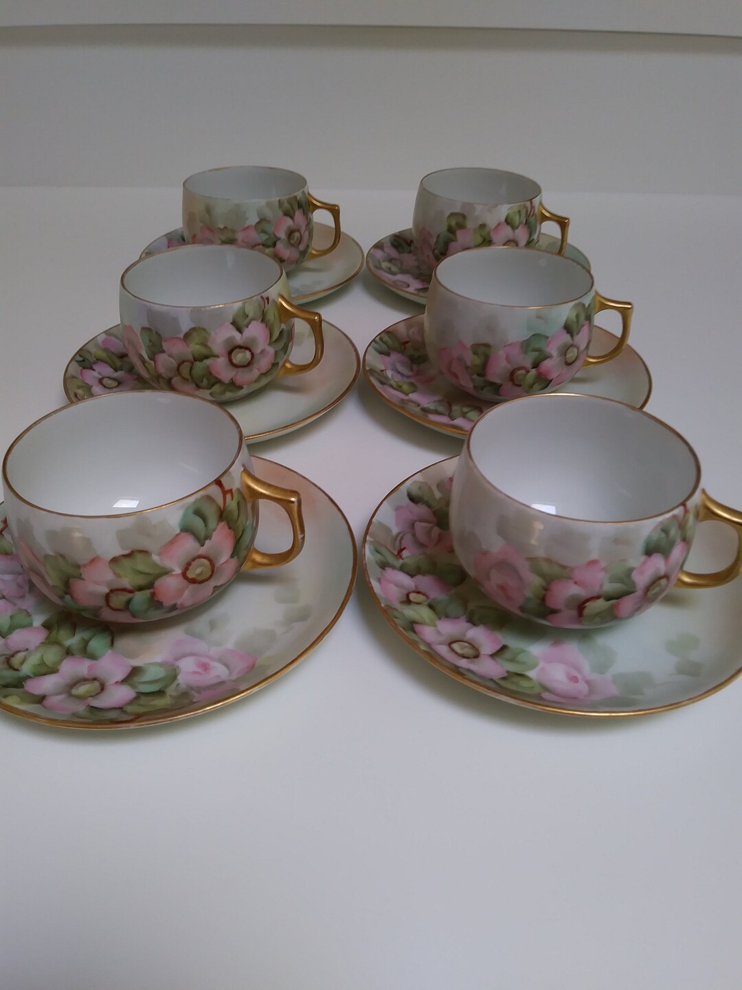 SOLD INDIVIDUALLY - Art Nouveau Bavarian Wild Pink Roses Porcelain ...