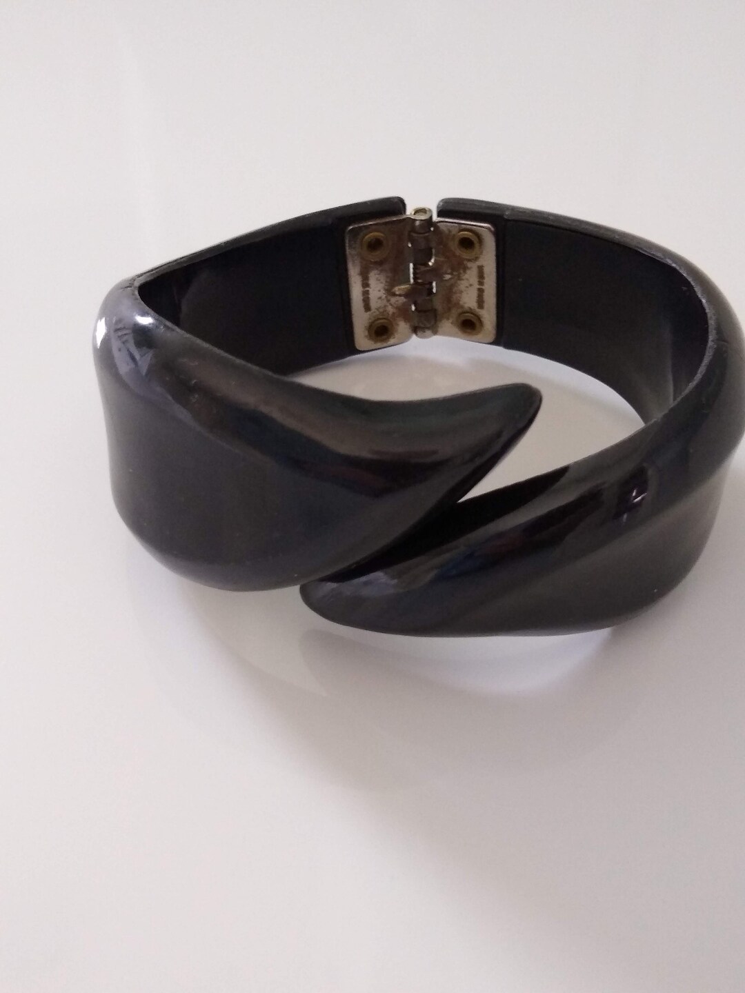 Vintage Black Clamper Bracelet, Plastic Cuff Bracelet - Etsy